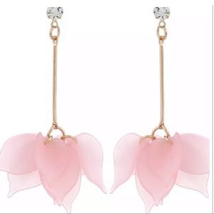 Jewelry | Pink Flower Petal Dangle Earrings | Poshmark